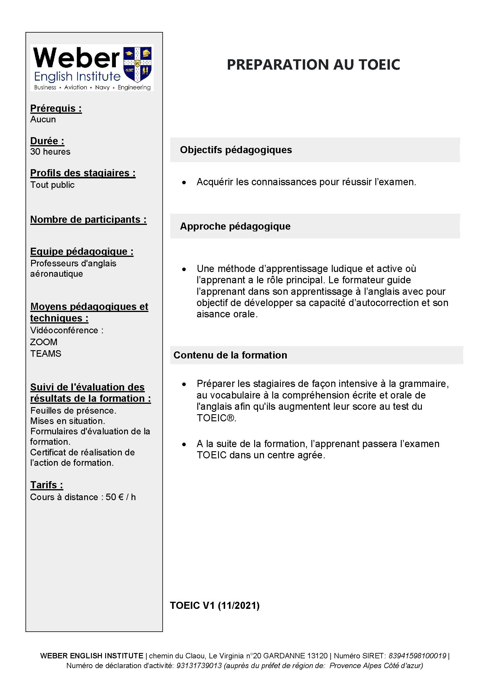 TOEIC - CAMBRIDGE B2 - Formation anglais